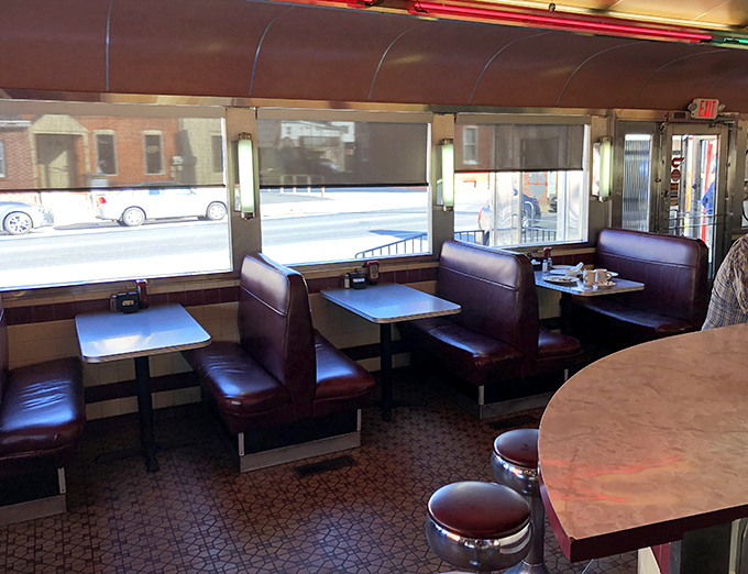 Booth seating where conversations flow as smoothly as the coffee and memories are made over meatloaf.