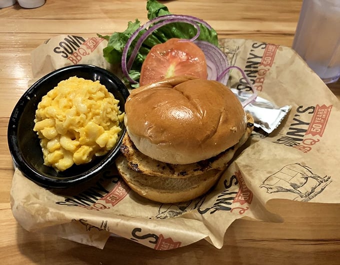 A burger that doesn't need fancy tricks—just honest ingredients and proper execution. That mac and cheese isn't playing a supporting role; it's co-starring.