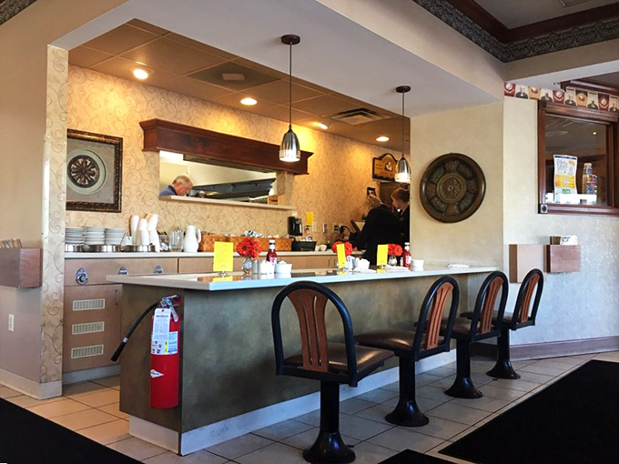 Counter seating: where breakfast veterans perch to watch the morning magic happen in real time.