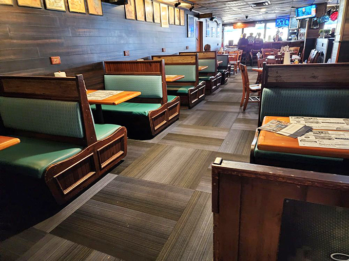 No designer needed these booths—they've been perfected by decades of seafood enthusiasts sliding in with high expectations and leaving with happy bellies.