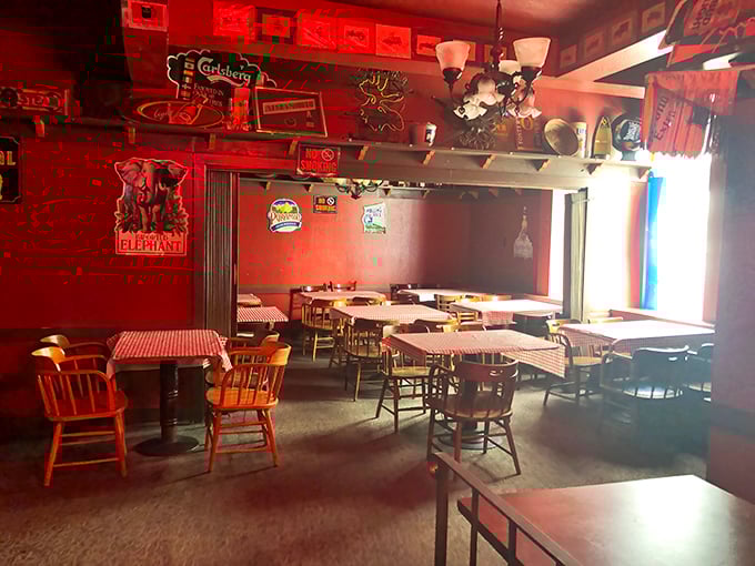 Red walls, checkered tablecloths, and enough memorabilia to start a museum—Tommy's dining room feels like your eccentric uncle's basement, if he could really cook.