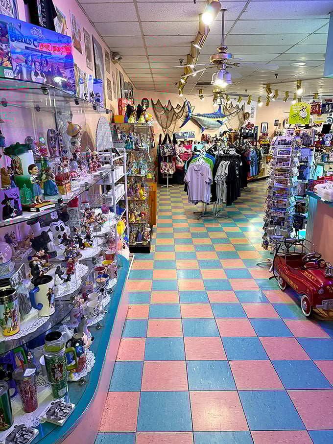 The gift shop: where road trip memories are packaged into take-home treasures and kitsch becomes legitimate souvenir art.