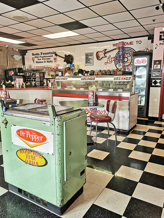 That mint-green Dr. Pepper cooler didn't just survive decades—it thrived, becoming the coolest elder statesman in the diner kingdom.