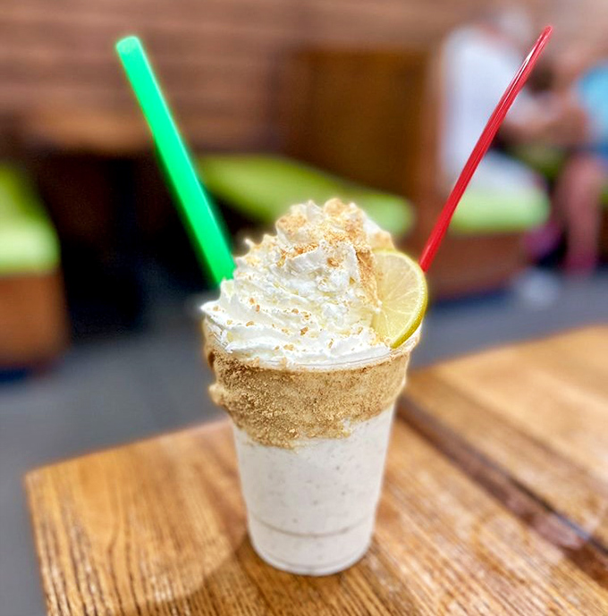 A Key lime shake that captures Florida in a glass—creamy, tangy, and topped with a graham cracker crumb "beach" that'll transport you to the Keys.