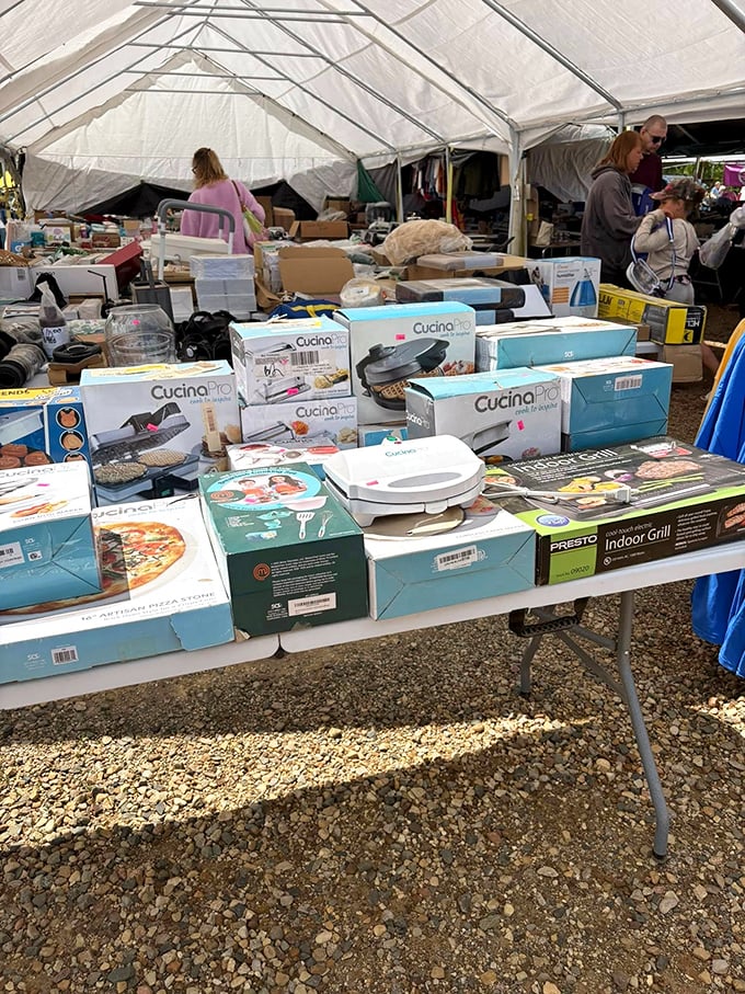 Kitchen gadget heaven or purgatory? These boxed appliances await their fate—either to become beloved countertop workhorses or next year's flea market returnees.