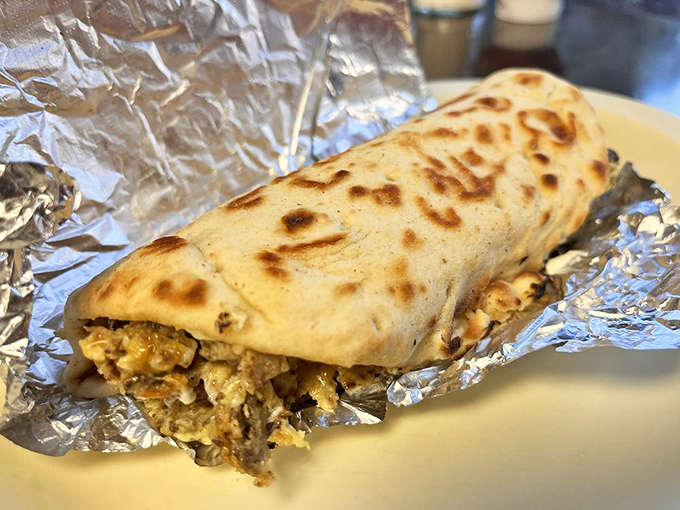 The Mayor's Special isn't just a sandwich—it's edible democracy wrapped in a warm pita. Political divisions disappear when breakfast is this good.