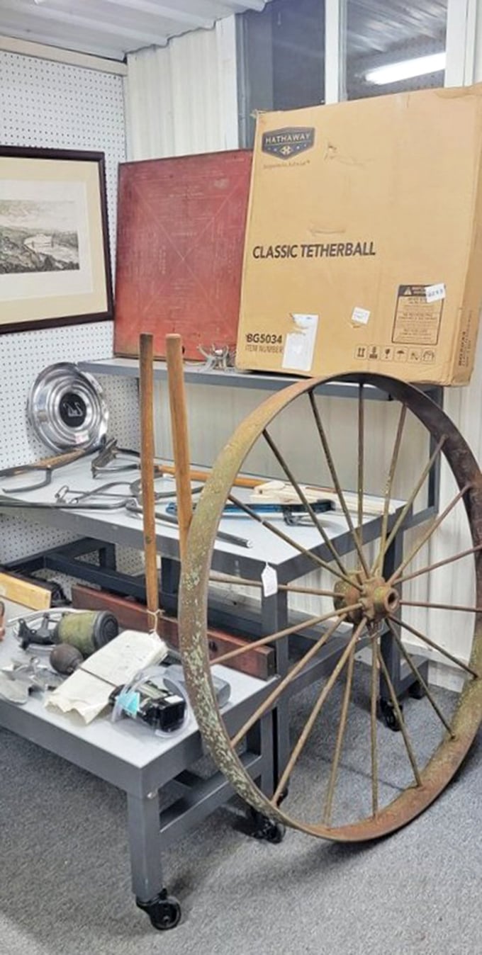 That wagon wheel isn't just rustic decor—it's a genuine artifact from when "horsepower" meant exactly what it sounds like.