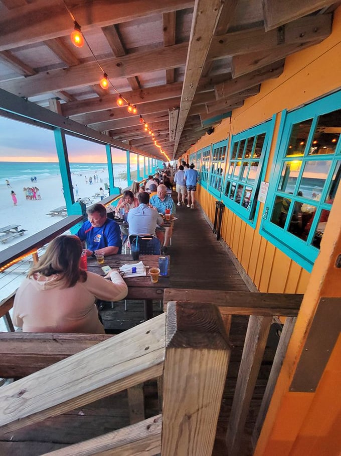 Outdoor dining with emerald waters as your backdrop – Mother Nature's way of saying "this seafood deserves a spectacular setting."