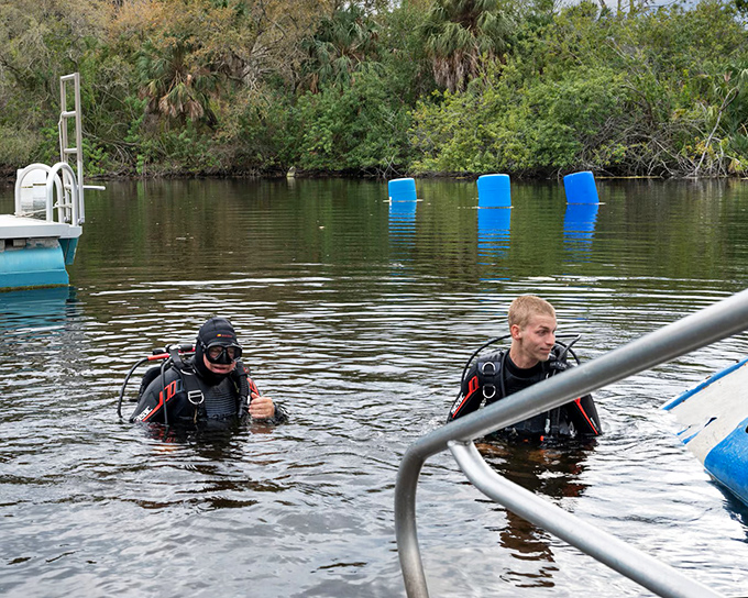 Scuba diving in freshwater springs – like exploring another planet without the hassle of space travel. 