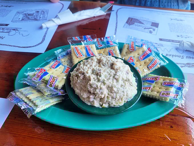 Smoked fish spread surrounded by saltines—the Florida appetizer equivalent of caviar and blinis for the rest of us.
