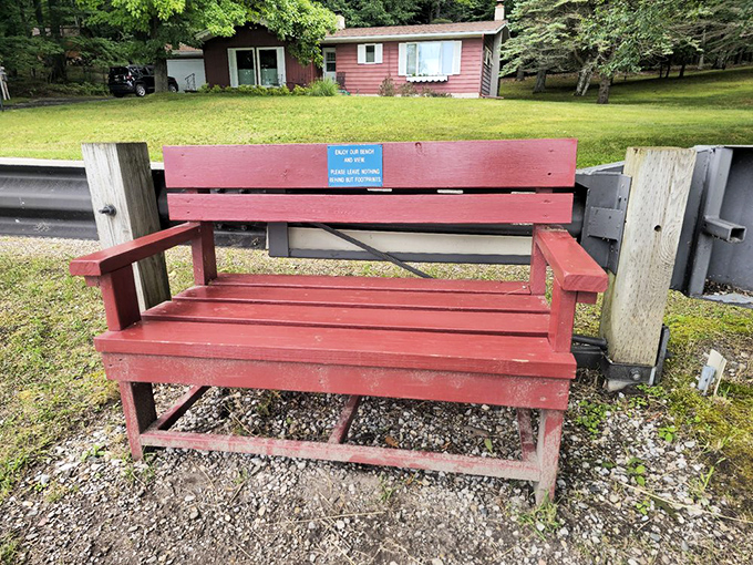 This humble red bench might just offer the best seat in Michigan's natural theater—no tickets required.