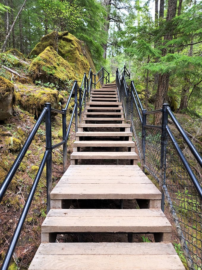 Stairway to heaven? Close enough! These forest steps deliver you to one of Oregon's most magical waterfall views.