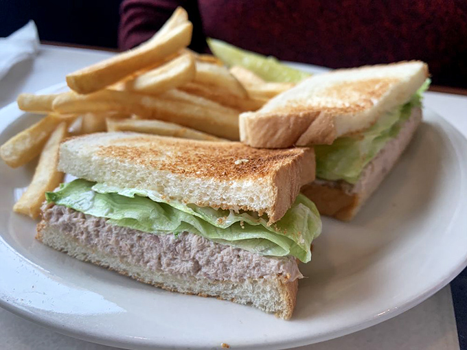 The humble tuna sandwich—proof that sometimes the simplest things on the menu are what your soul actually craves.