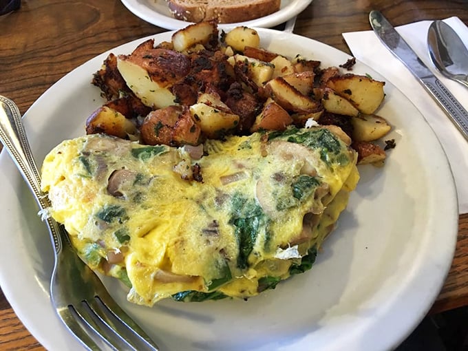 This veggie omelet proves that eating your greens doesn't have to be a chore—it can be a celebration. Those potatoes are basically breakfast gold.
