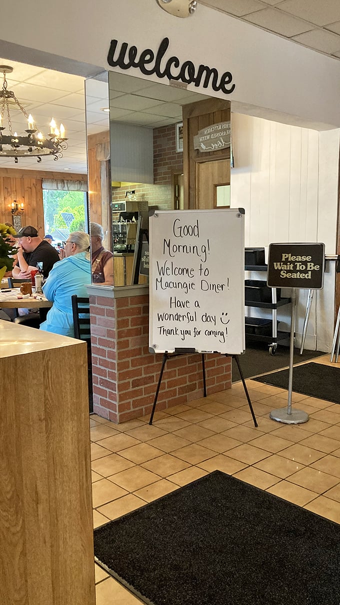 The welcome sign says it all – genuine hospitality that makes you feel like you've been coming here for years, even on your first visit.