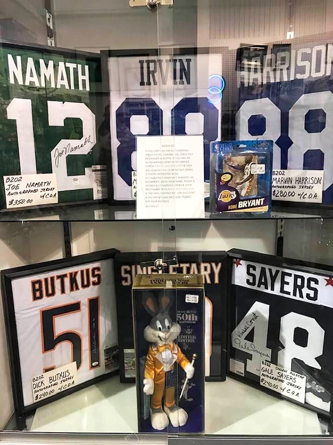 Sports memorabilia that captures legends frozen in time—each signature a connection to moments that defined American sports history.