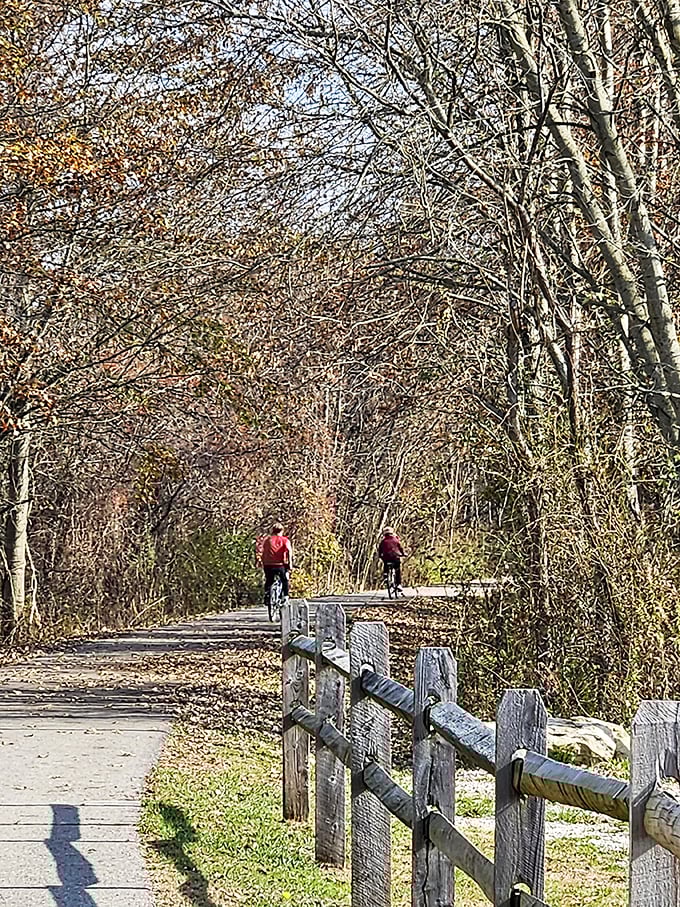 Fall bike rides along Cambridge's trails offer the perfect combination of exercise and leaf-peeping—nature's reward for pedaling uphill.