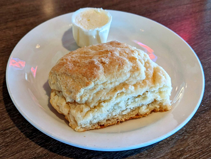 Biscuit architecture at its finest—layers upon buttery layers that pull apart with just the right amount of resistance. Carb poetry.