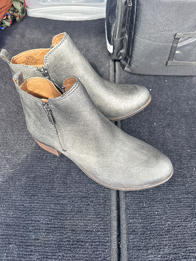 These silver boots are ready for their next adventure. One shopper's castoff becomes another's statement piece—with a much friendlier price tag.