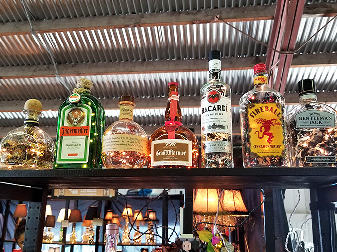 Not just bottles, but liquid history on display. These vintage spirits containers have outlived their contents but retained their charm.