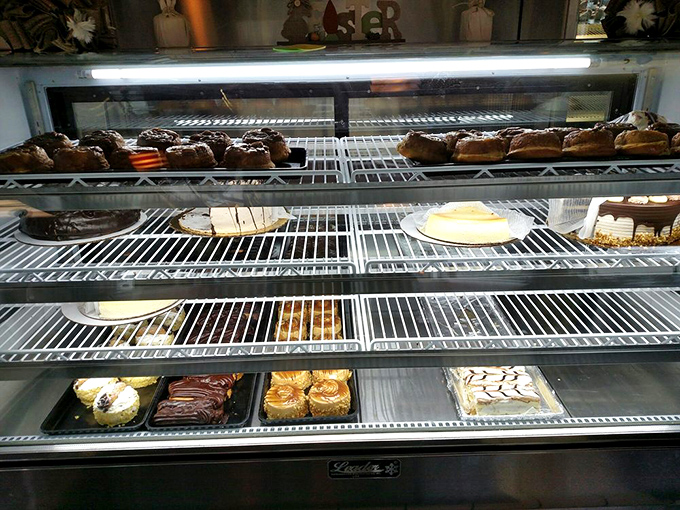 The dessert case at Lincoln Diner—where willpower goes to die and happiness begins. Diet starts tomorrow, as they say.