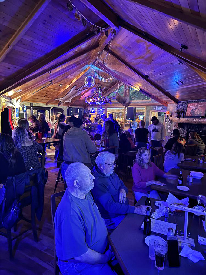 When the sun goes down, Mac's transforms into a lively gathering spot. The wooden beams overhead have witnessed countless celebrations.