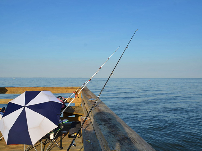 Fishing off the pier isn't just about catching dinner – it's about casting away your worries while the Chesapeake works its therapeutic magic.