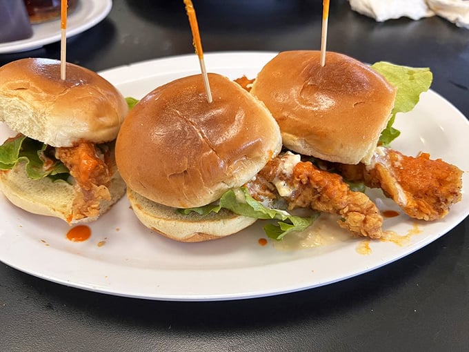 Slider heaven isn't just for lunch anymore. These crispy chicken minis prove that good things come in small packages – three of them, to be exact.