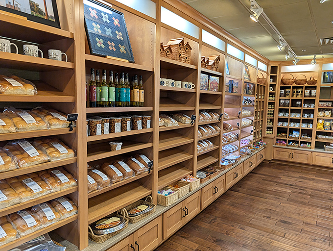 The bakery shelves hold more carb-loaded happiness than a Italian grandmother's kitchen. Each loaf tells a story of patience, tradition, and butter—lots of butter.