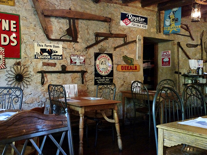 Every corner tells a story—from the DeKalb sign to the weathered farm tools that watched generations of Wisconsin farmers work.