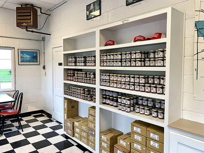 Shelves stocked with homemade preserves and local specialties prove Country Maid isn't just about ice cream—it's a celebration of Ohio's bounty.