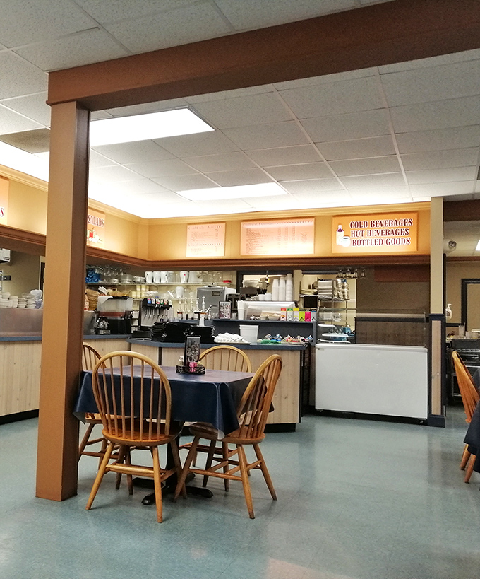 The service counter reveals the restaurant's no-nonsense approach to hospitality. Coffee's always hot, service is always friendly, and nobody leaves hungry.