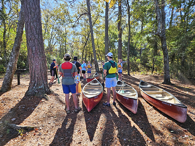 Canoe orientation: where city folks learn that paddles don't come with power buttons. Adventure begins at the edge of your comfort zone.