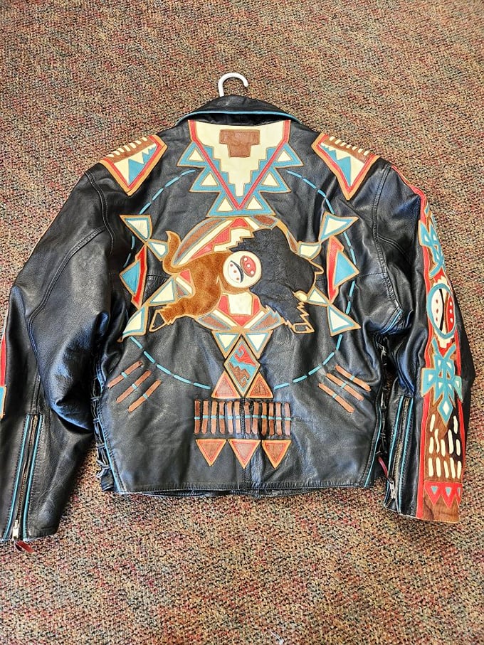 This isn't just a leather jacket—it's wearable art that turns any entrance into a statement and any exit into an event.