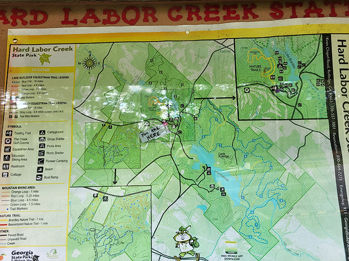 Maps: the original GPS that never loses signal or tells you to "make a U-turn" into a lake. This one reveals Hard Labor Creek's 5,804 acres of possibilities.