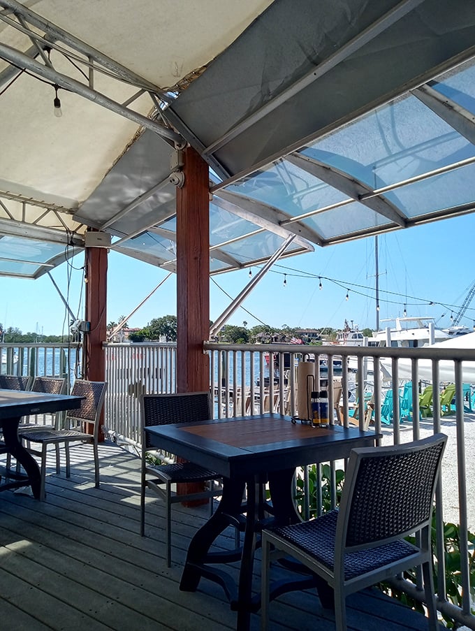 Dining with a view doesn't get better than this—waterfront tables where your meal comes with a side of sparkling waves.
