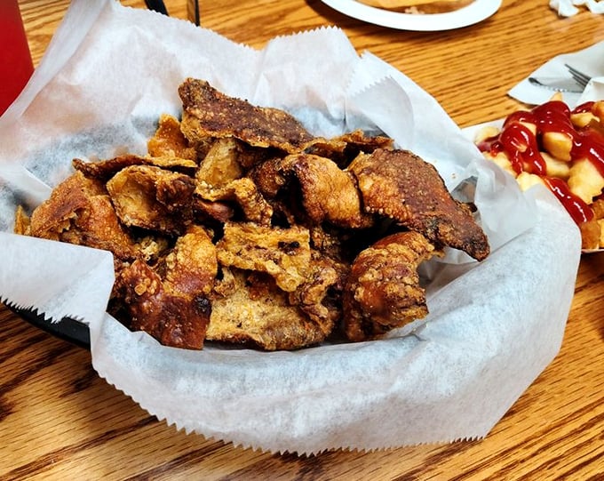 Pork skins that shatter like savory glass and then melt away—the barbecue lover's potato chip upgrade.