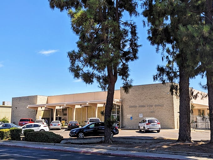 The mid-century modern post office serves as both architectural time capsule and reminder that mail existed before email notifications pinged our phones.