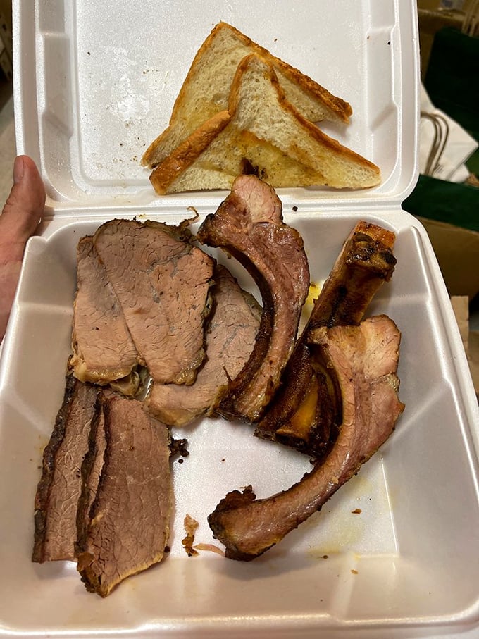When beef ribs and tri-tip share a container, it's not just takeout—it's a carnivore's care package that says "someone really loves you."