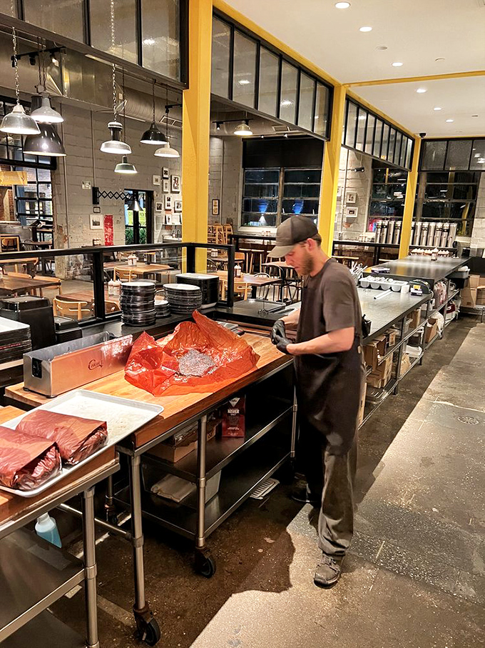 Where the magic happens. This isn't just food prep—it's barbecue choreography performed by people who respect the craft.
