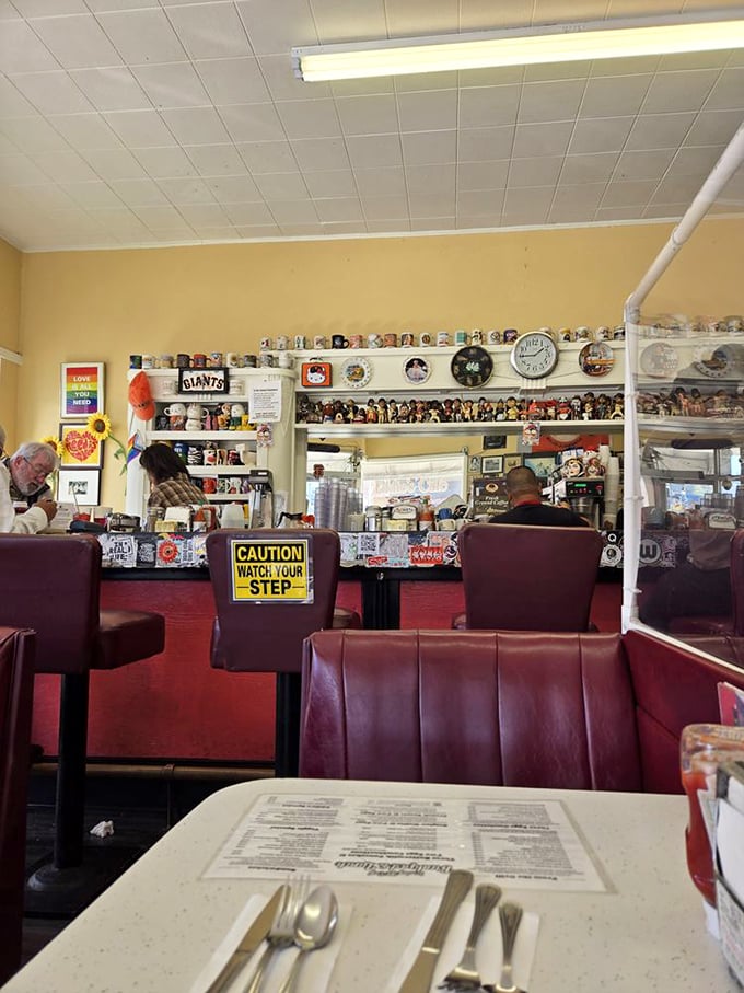 The interior speaks volumes about what matters here—community, sports loyalty, and the comforting routine of neighborhood dining.