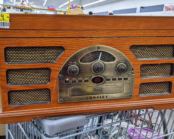 That vintage Crosley radio combines yesterday's charm with modern functionality—like finding an old friend who's learned some new tricks.