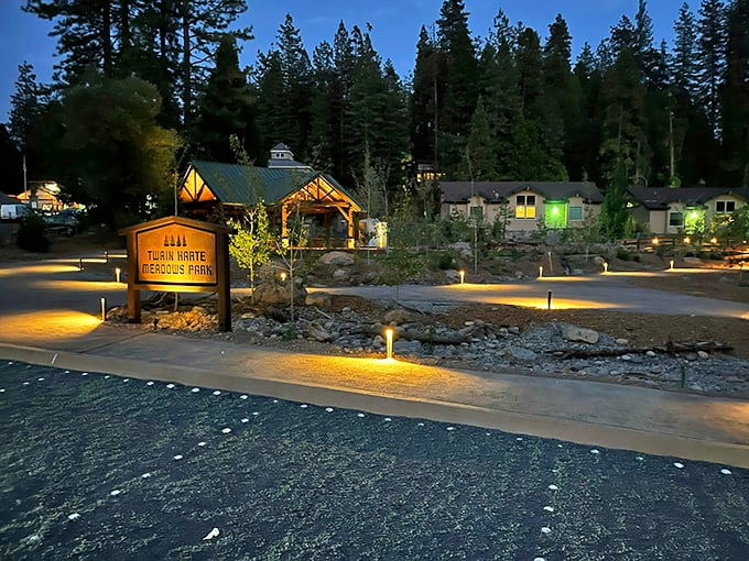 Twain Harte Meadows Park at twilight – where community gatherings feel like scenes from a heartwarming small-town movie.