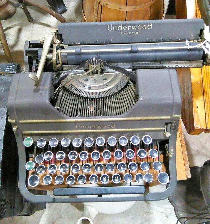 This Underwood typewriter has probably written love letters, grocery lists, and maybe even the Great American Novel that never got published.