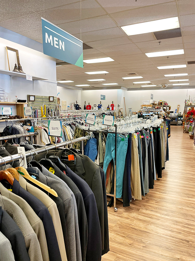 The men's department proves style doesn't require a second mortgage. From casual Friday to wedding-ready, options abound for the fashion-conscious gentleman.