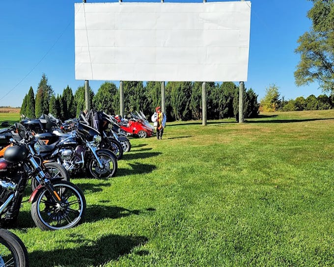 Field of Dreams Drive-In lives up to its name—a simple white screen in a green field where movie magic happens under open skies.