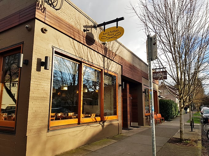 Ken's Artisan Pizza's understated brick building is like that quiet friend who turns out to be the most interesting person at the party.