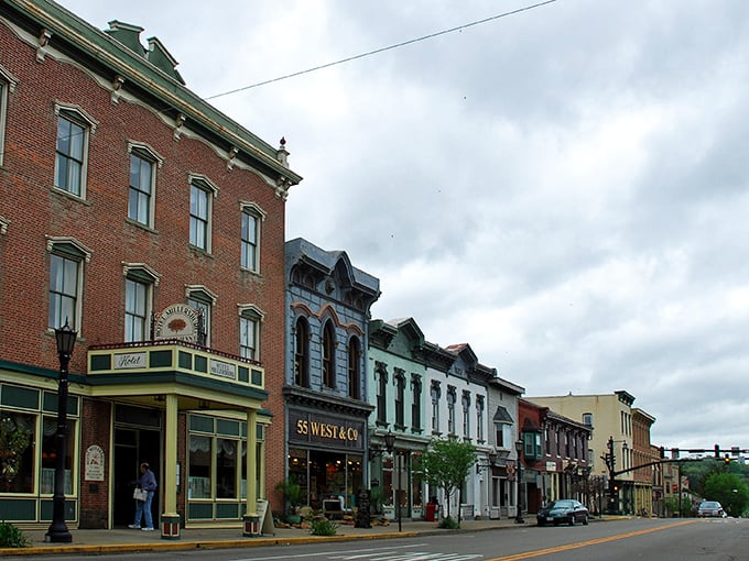 Brick storefronts along main street house businesses where handshakes still matter more than credit card transactions.