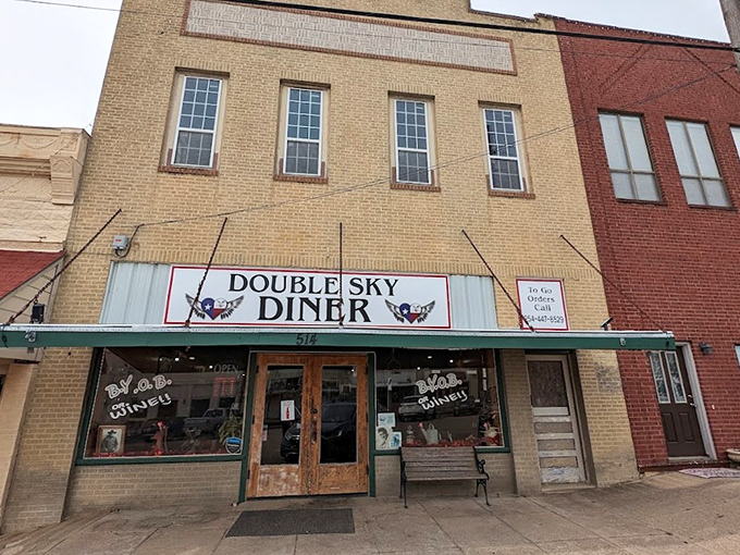 Folks gathering outside Double Sky Diner know good things await. In Moody, Texas, this is where community happens over coffee and pie.