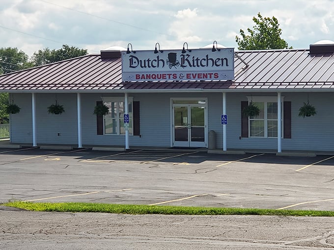 The simple sign of Dutch Kitchen promises a dining experience where "banquets and events" is code for "prepare to loosen your belt."